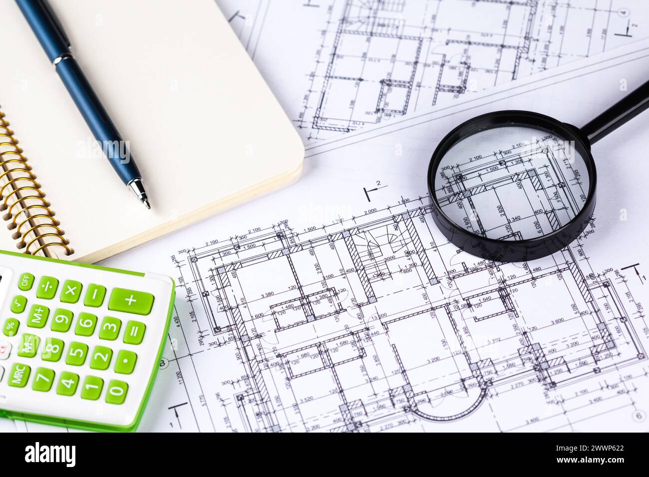 architecture blue plans Stock Photo - Alamy