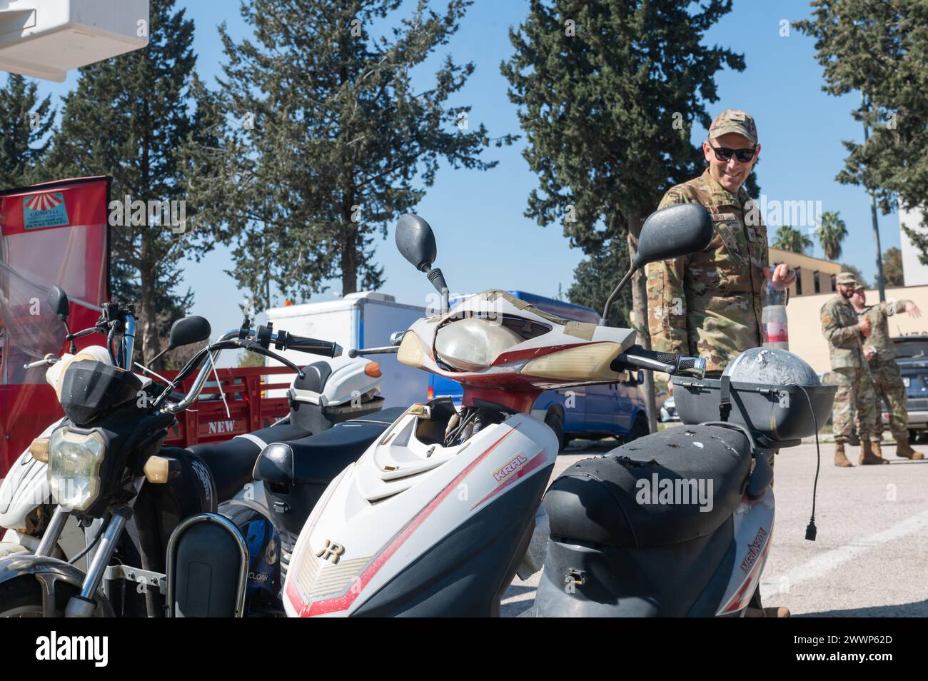Col. Kevin Lord, 39th Air Base Wing commander, inspects scooters during ...