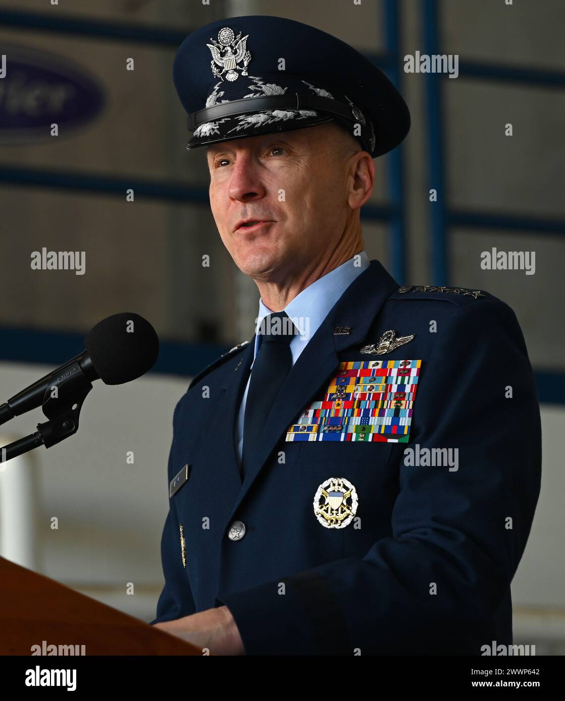 Air Force Chief of Staff Gen. David W. Allvin gives his remarks during ...