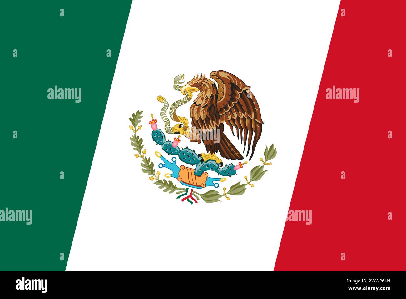 Mexico flag - rectangular cutout of rotated vector flag Stock Vector ...