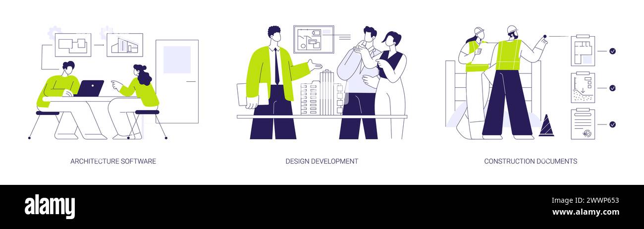 Architectural engineering abstract concept vector illustrations Stock ...