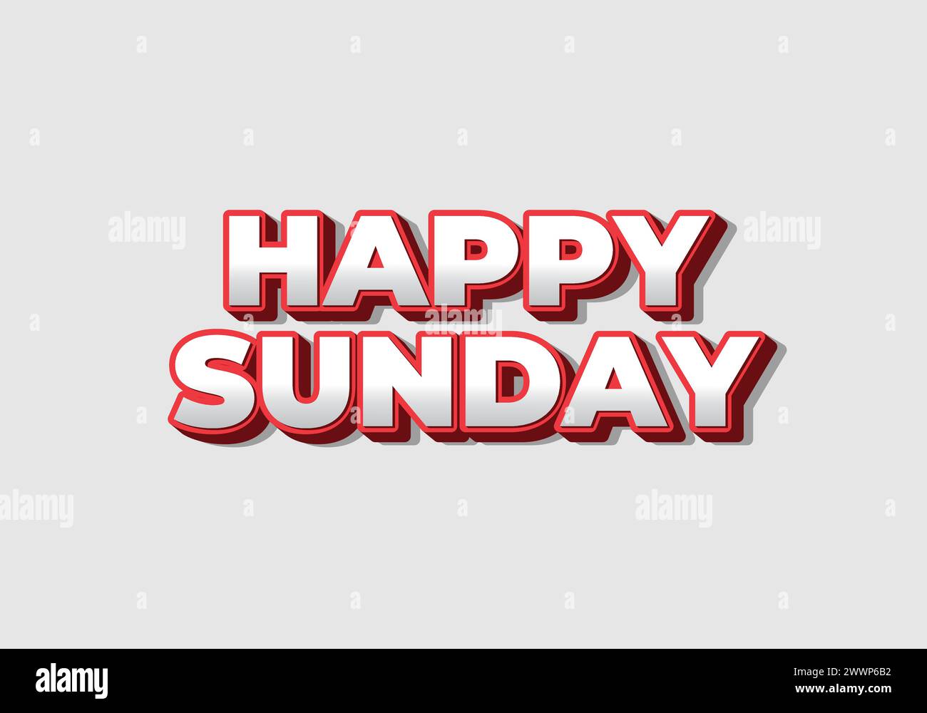 Happy sunday. Text effect design in 3D effect with eye catching color ...