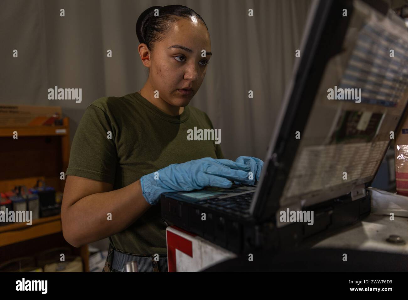 U.S. Marine Corps Lance Cpl. Claudia Hernandez, an aircraft maintenance ...
