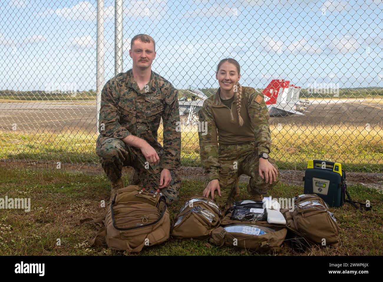 U.S. Navy Hospital Corpsman 3rd Class Dominick Harrell with Marine ...