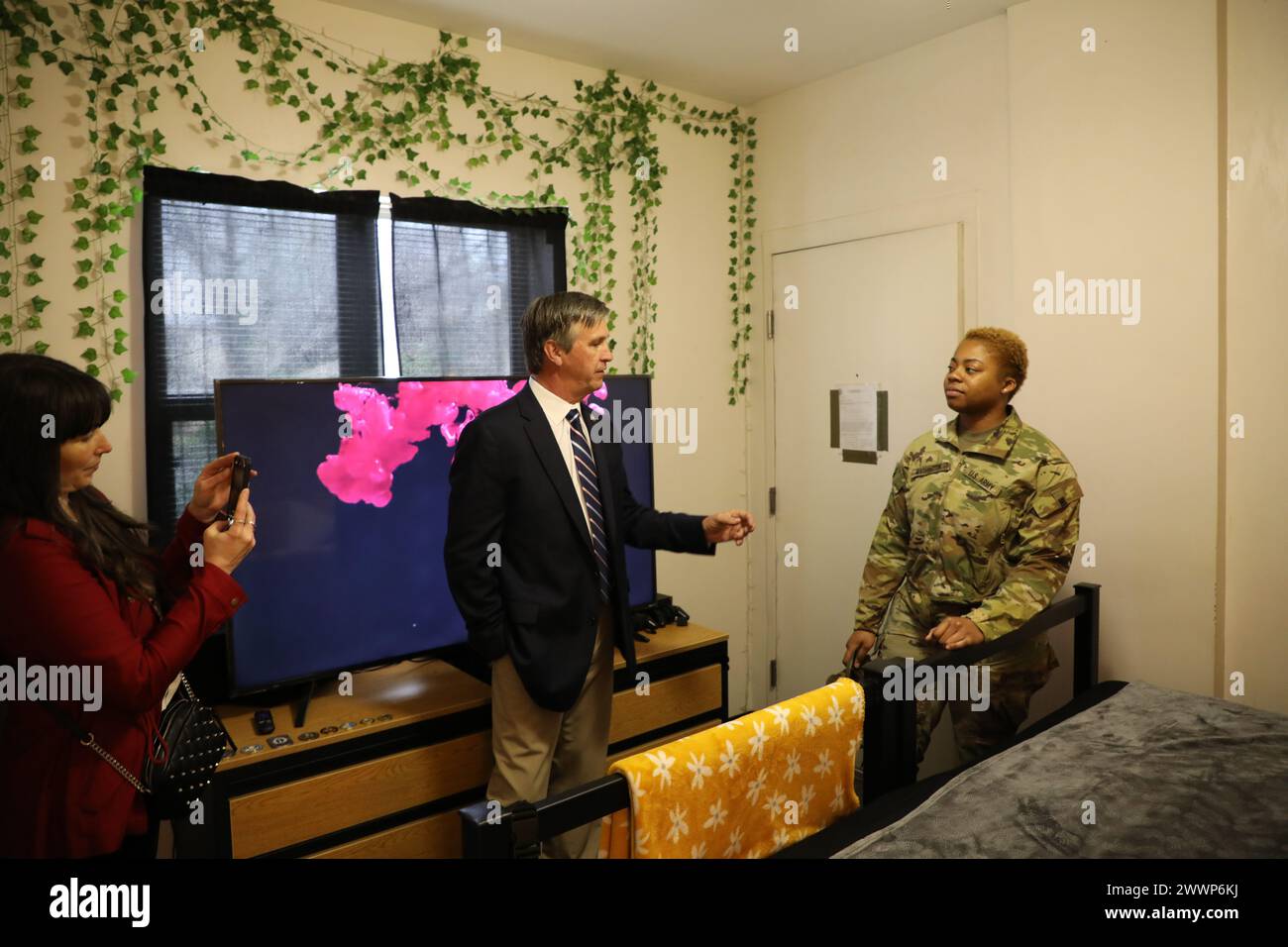 Representative Barry Moore of Alabama's 2nd District speaks with a ...