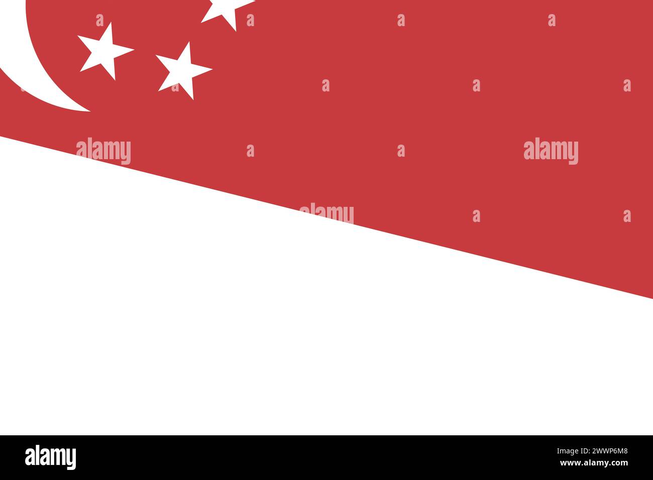 Singapore flag - rectangular cutout of rotated vector flag Stock Vector ...