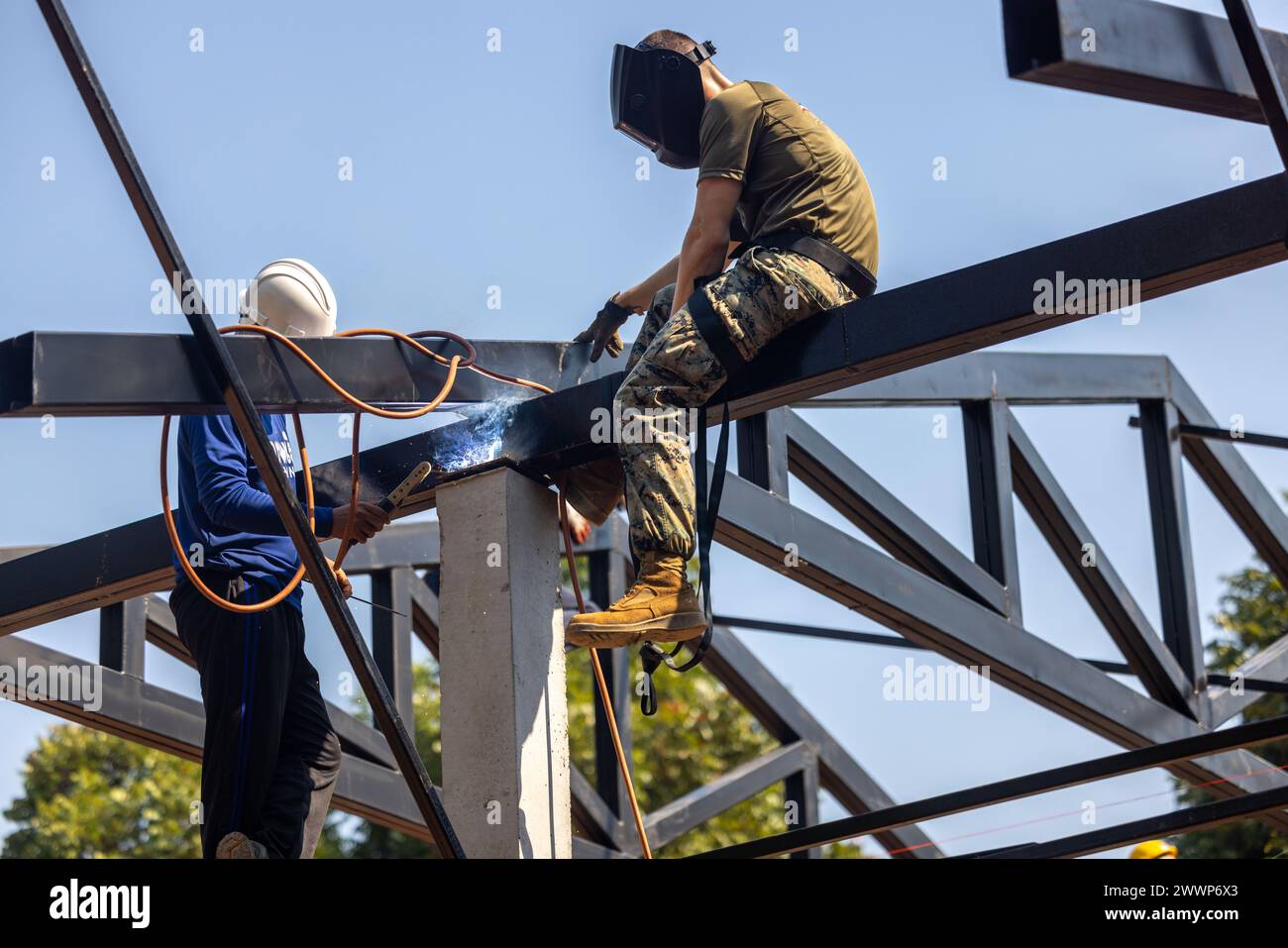 U.S. Marine Corps Cpl. Evan Shafley, an engineer equipment operator with Marine Wing Support ...