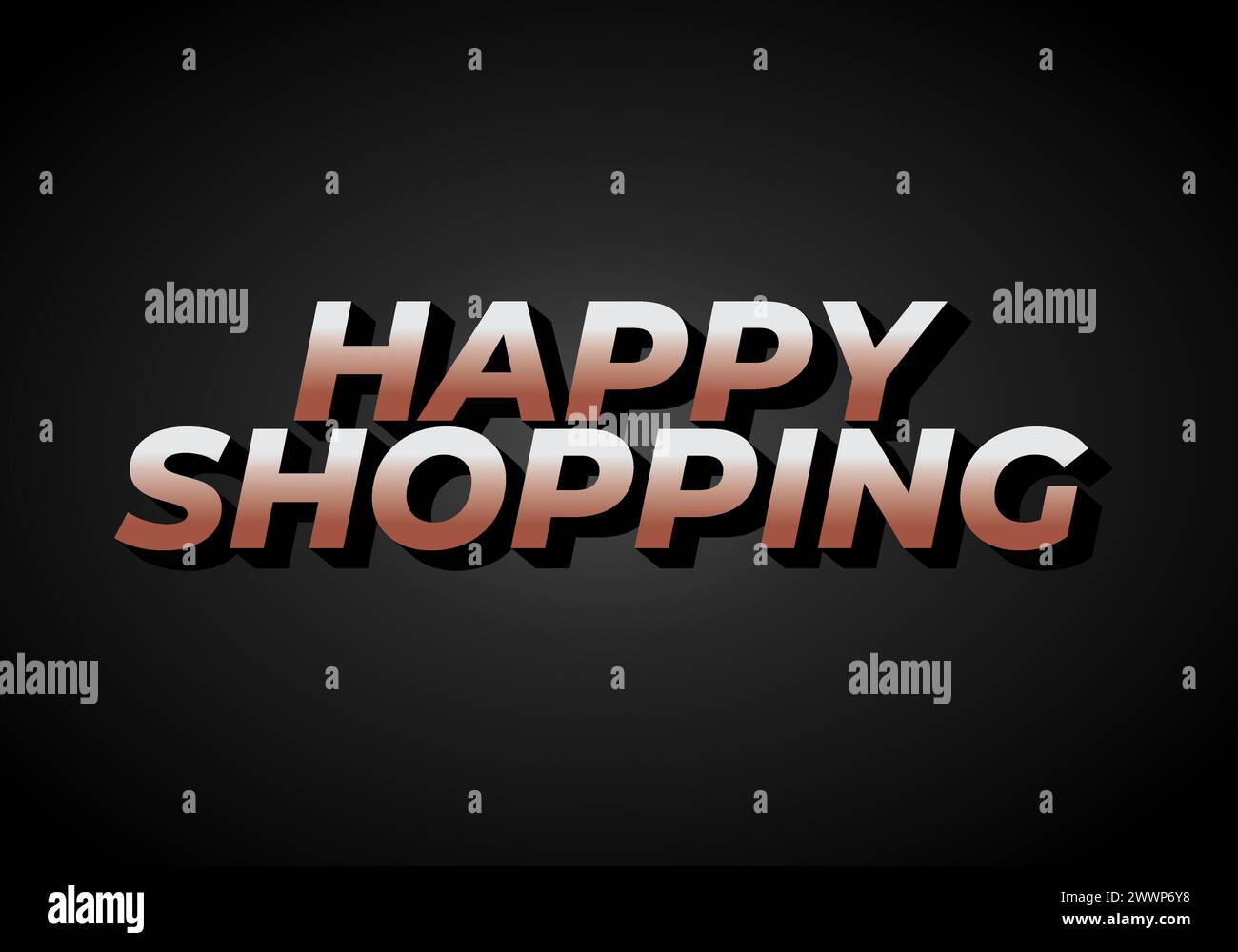 Happy shopping. Text effect design in 3D look with eye catching color ...
