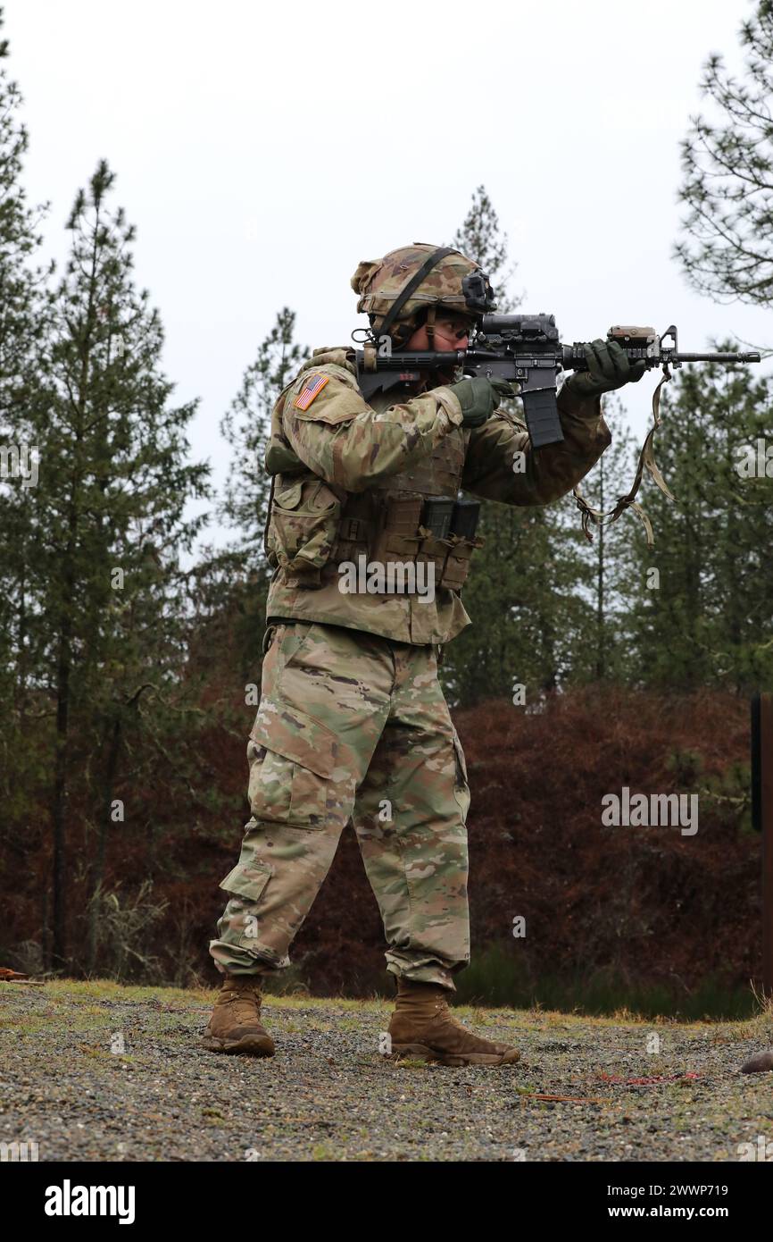 A U.S. Army Soldier aims at his target on range 22 during the First ...