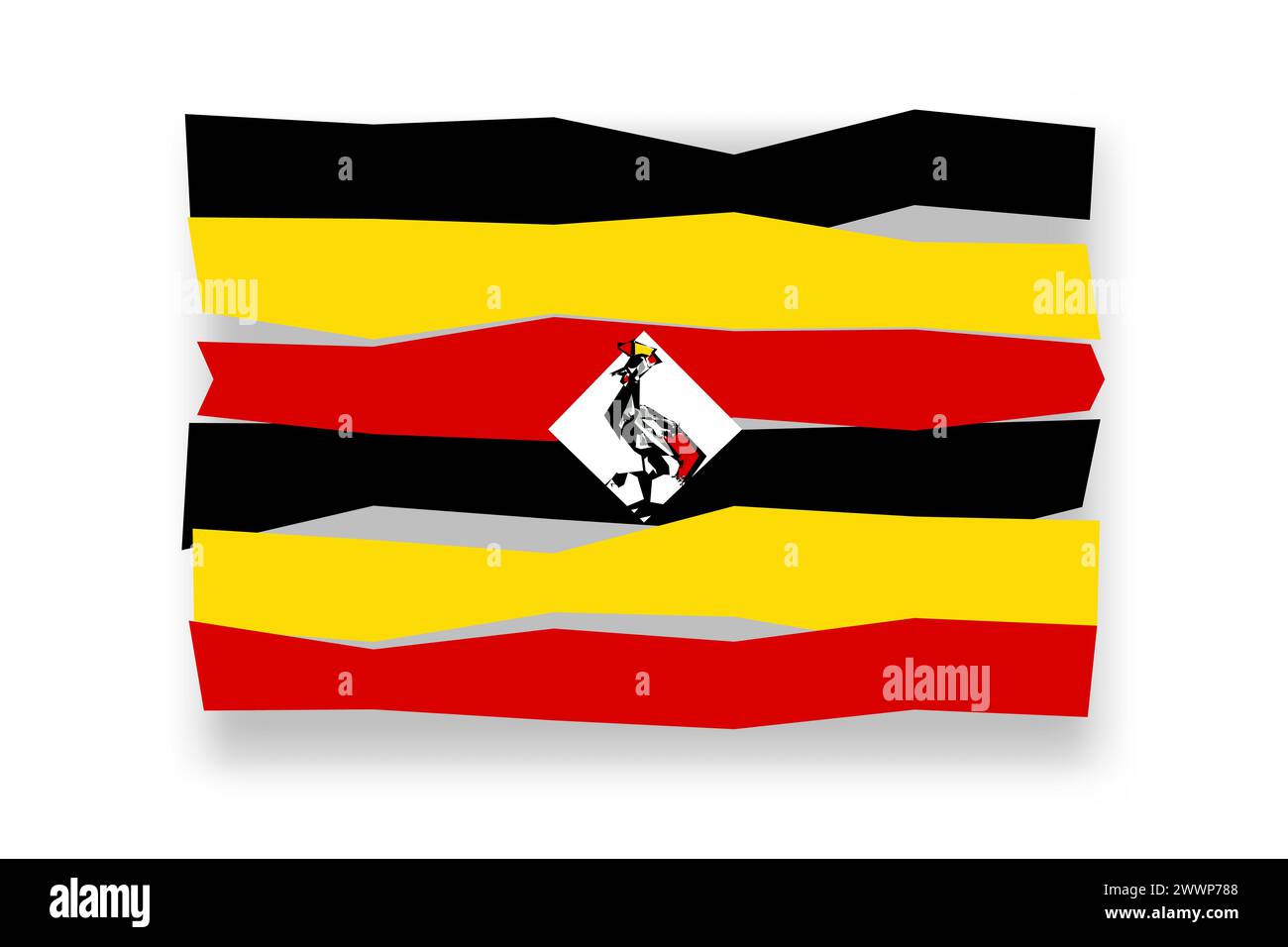 Uganda flag - stylish flag mosaic of colorful papercuts. Vector ...