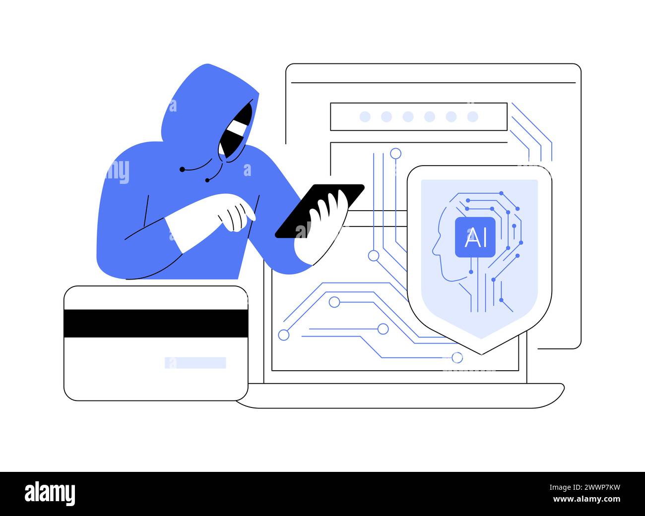 AI-Driven Fraud Prevention abstract concept vector illustration Stock ...