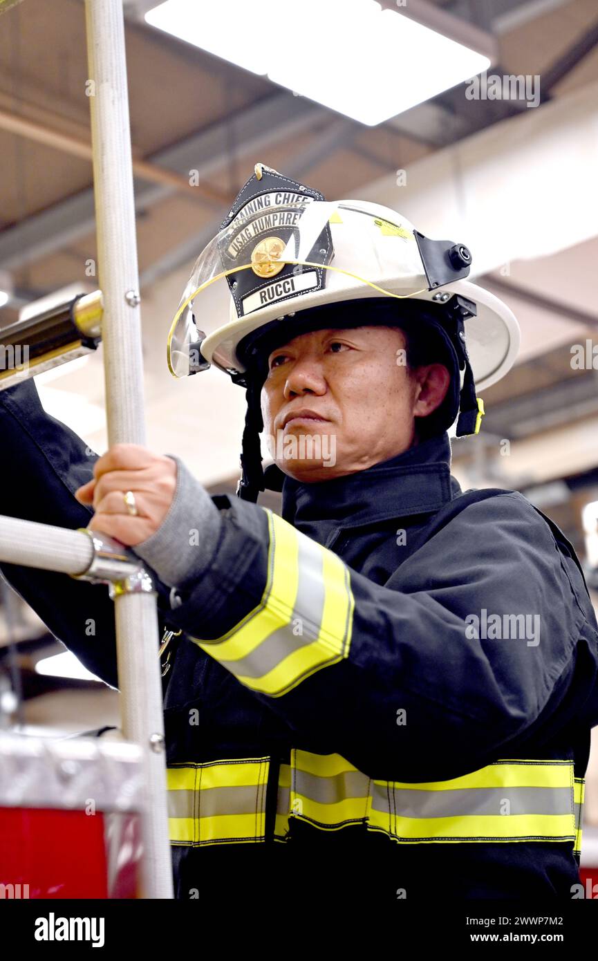Hungpyo Rucci, the deputy fire chief of U.S. Army Garrison Humphreys ...