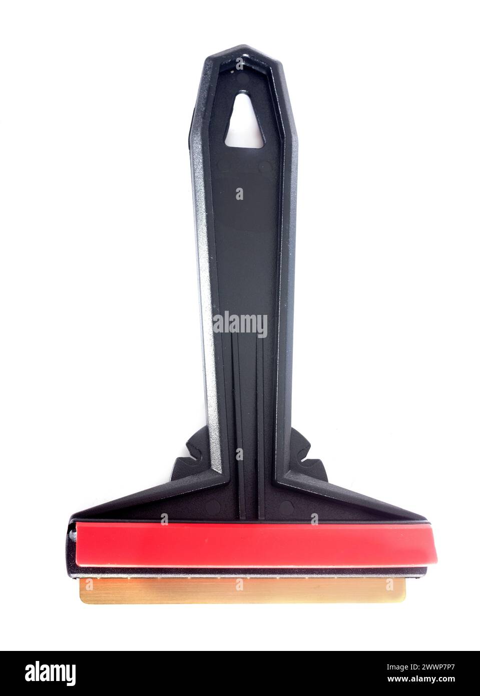 plastic ice scraper in front of white background Stock Photo - Alamy