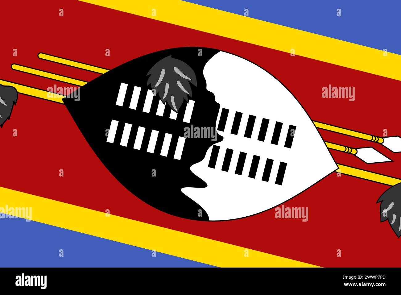 Eswatini flag - rectangular cutout of rotated vector flag Stock Vector ...