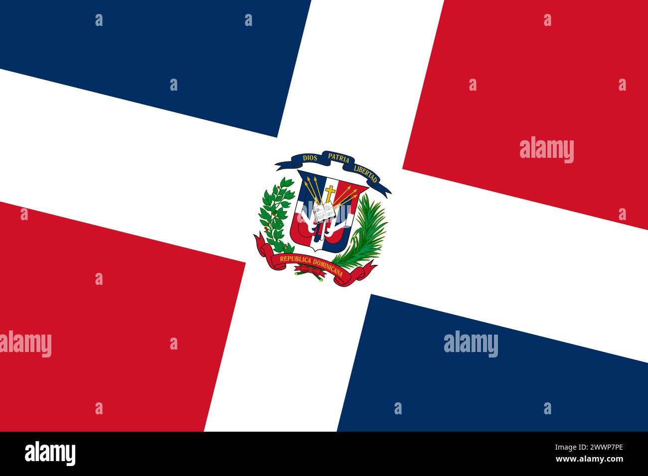 Dominican Republic flag - rectangular cutout of rotated vector flag ...