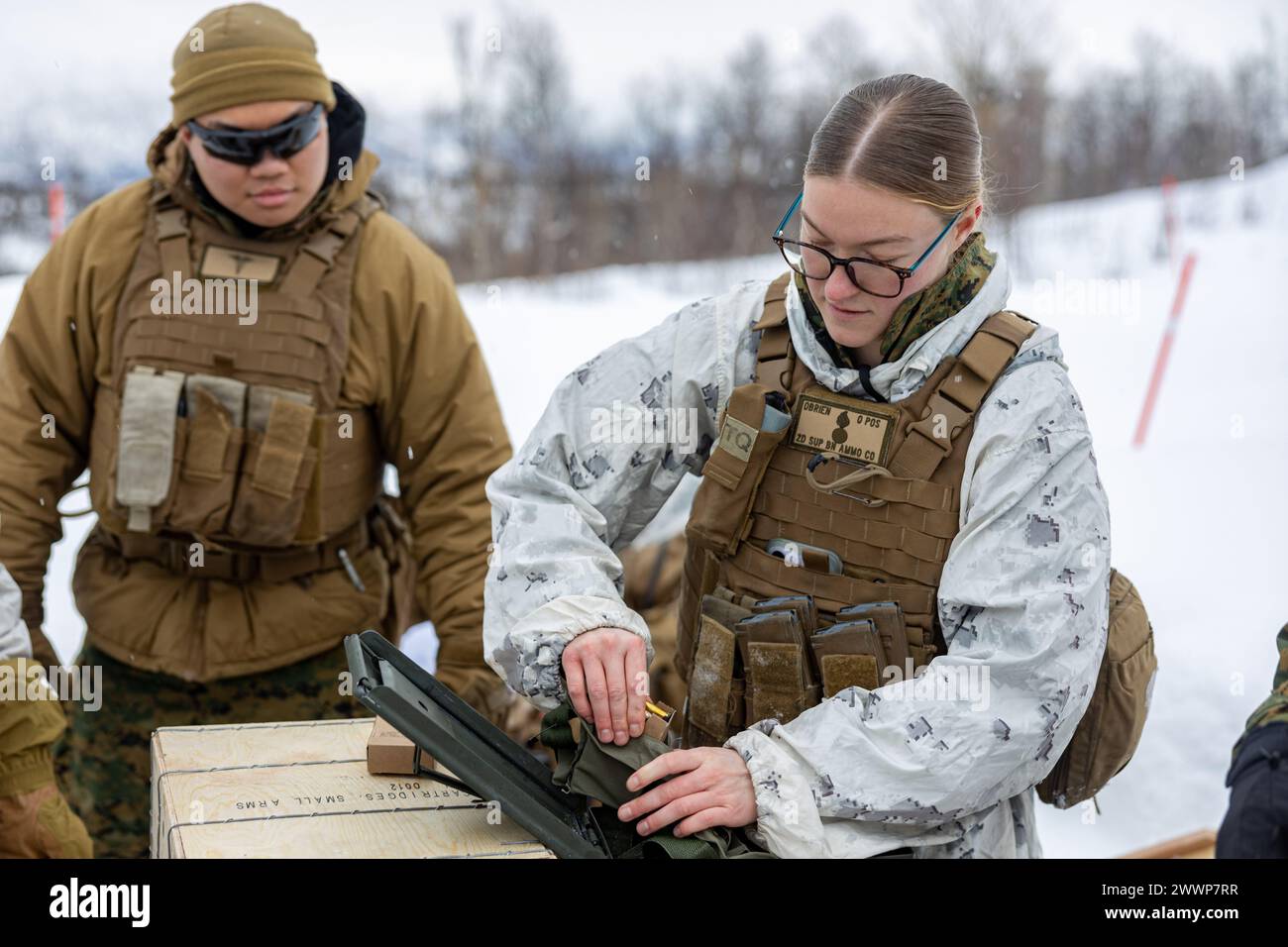 U.S. Marine Corps Cpl. Erin Obrien, an ammunition technician with ...