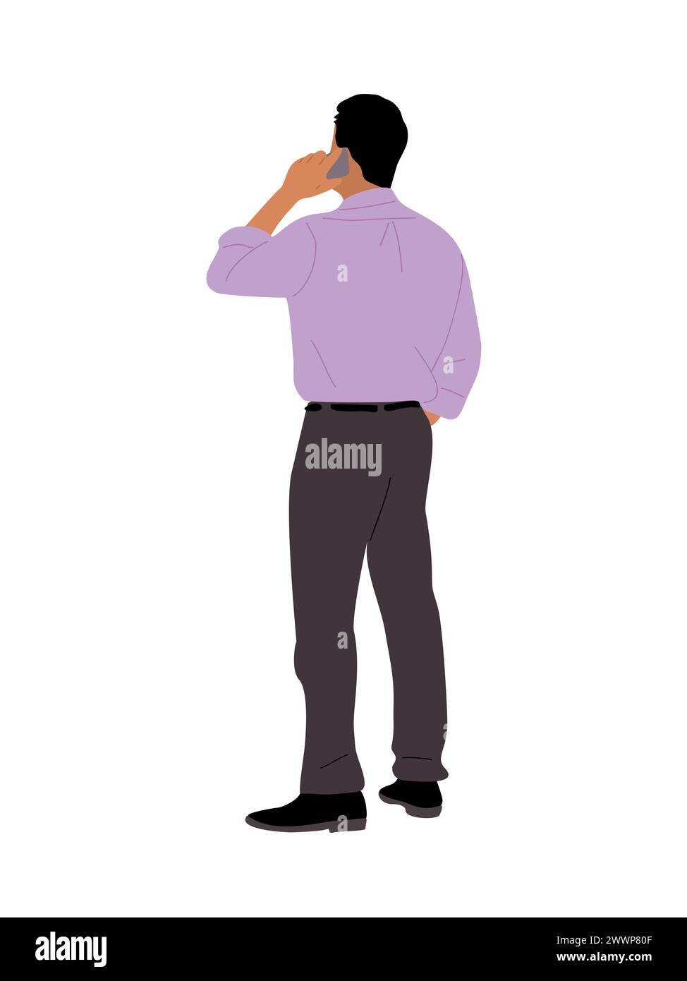 Business man standing full length rear view Stock Vector Image & Art ...
