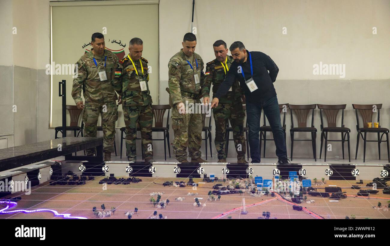 U.S. Soldiers with the 3rd Security Forces Assistance Brigade conduct a ...