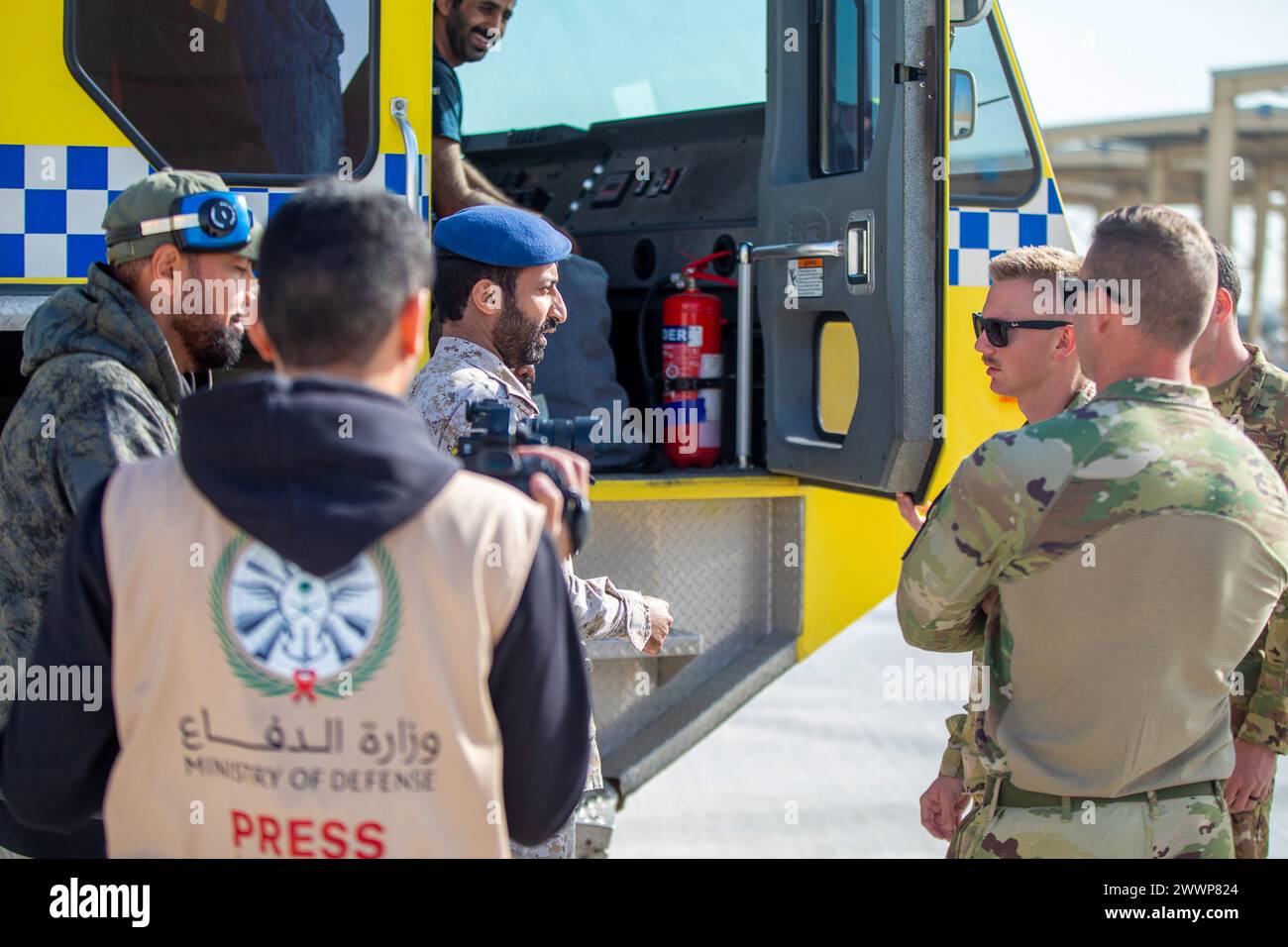 U.S. Air Force fire protection members tour a Royal Saudi Air Force ...