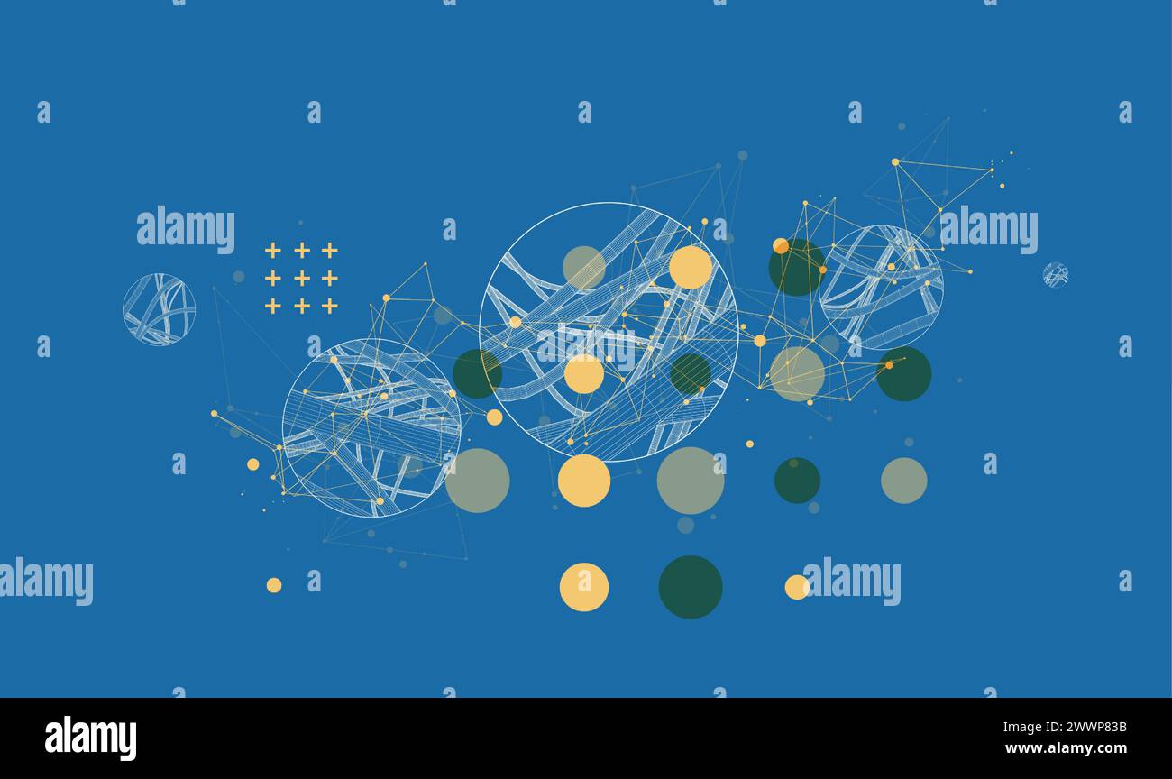 Vector abstract background with a wireframe dynamic pipes, line and ...