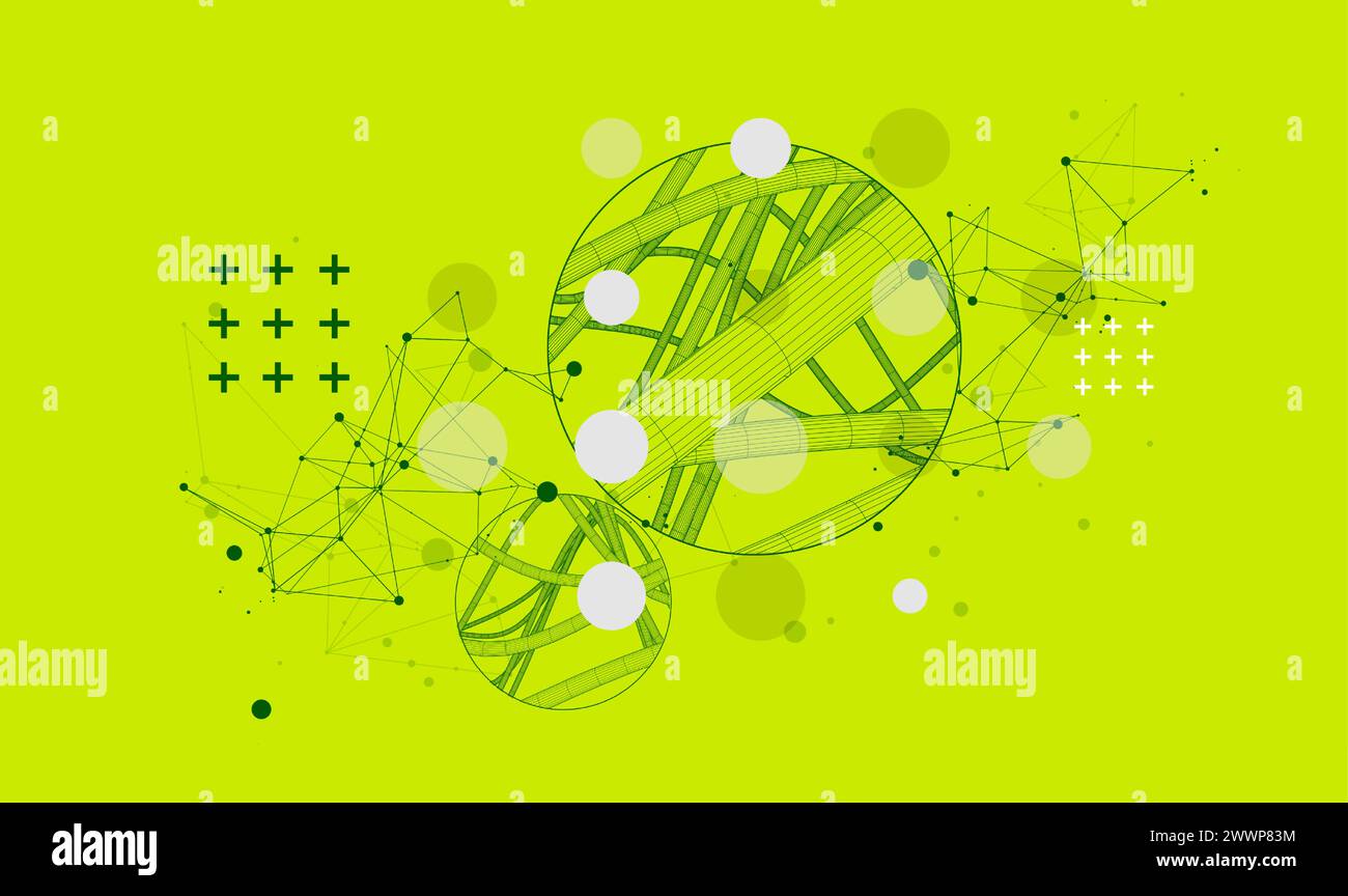 Vector abstract background with a wireframe dynamic pipes, line and ...