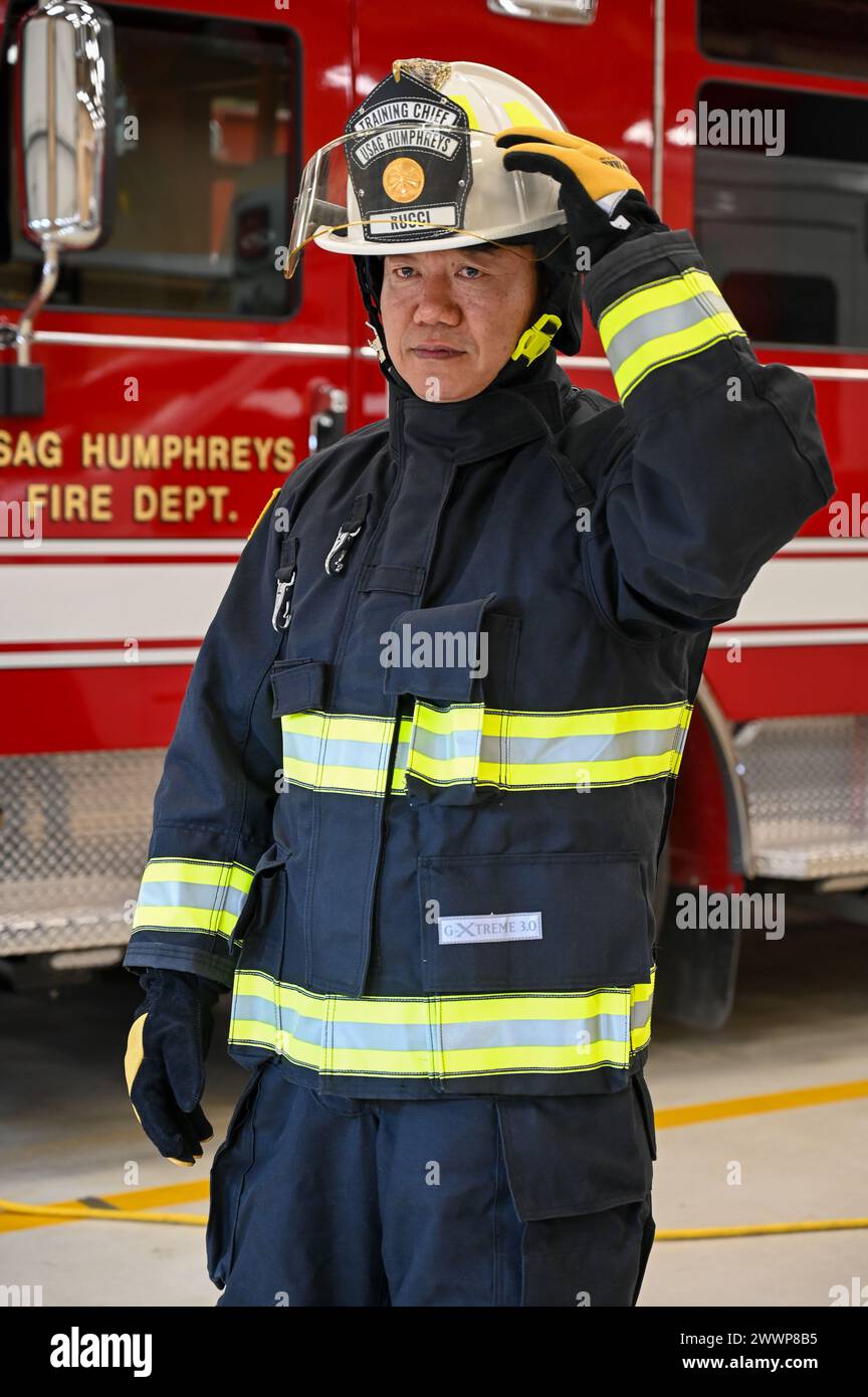 Hungpyo Rucci, the deputy fire chief of U.S. Army Garrison Humphreys ...