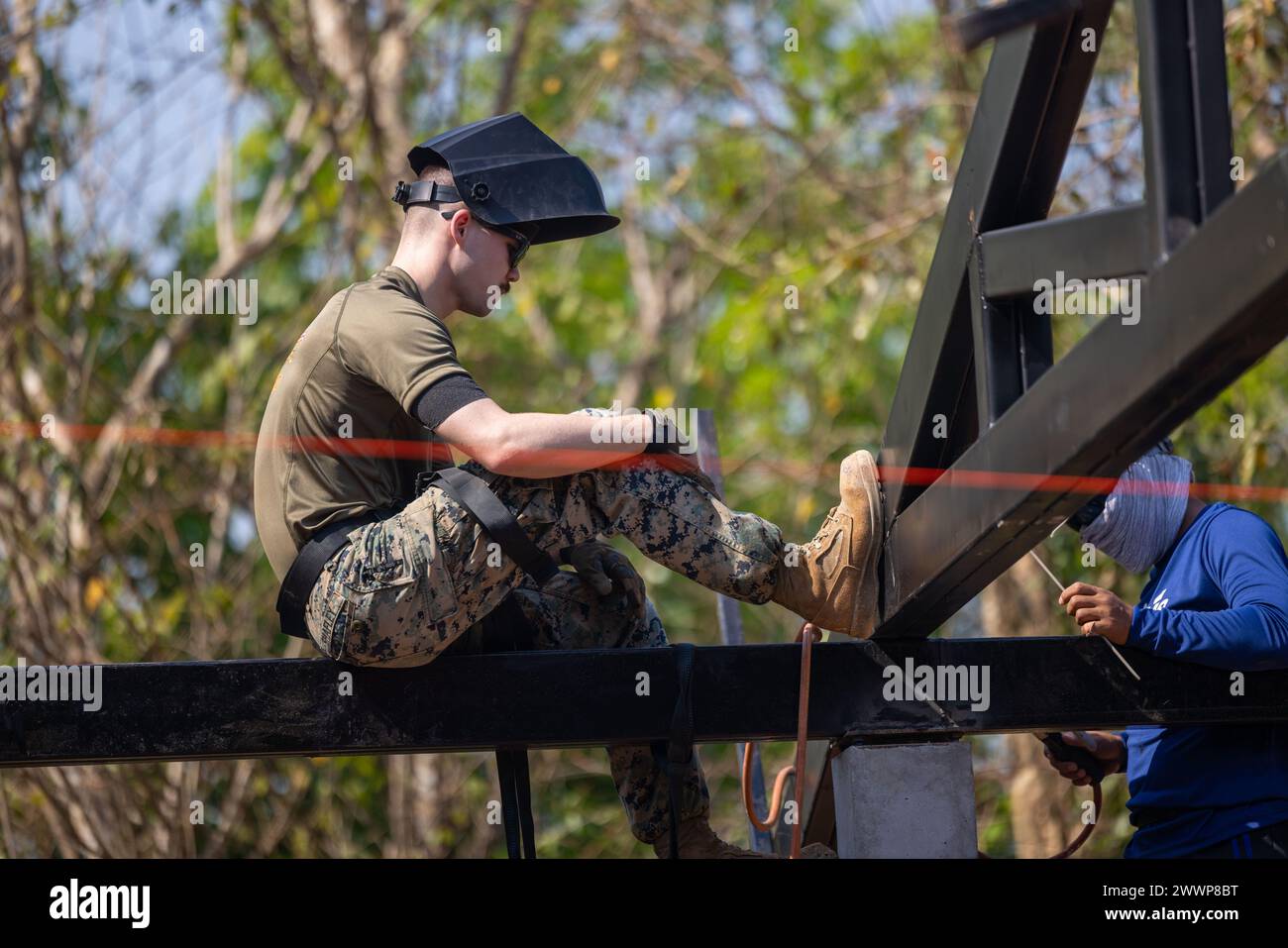 U.S. Marine Corps Cpl. Evan Shafley, a heavy equipment operator with ...