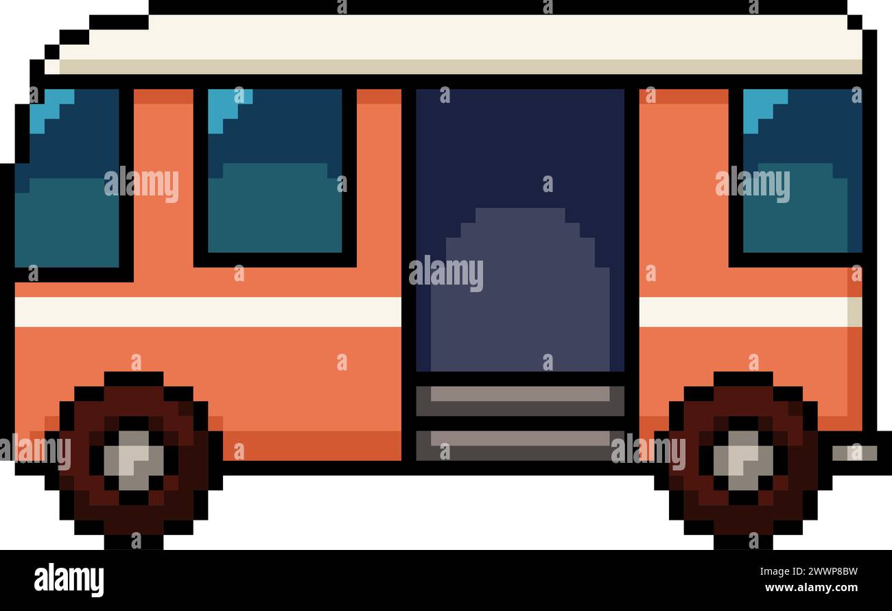 pixel art of mini van side isolated background Stock Vector Image & Art ...