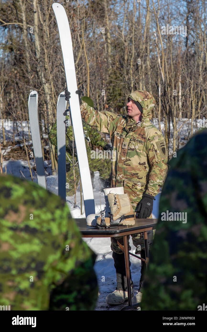 A U.S. Army instructor from the Northern Warfare Training Center, 11th ...