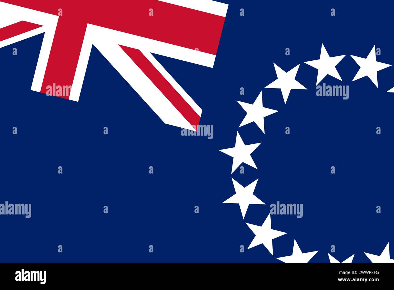 Cook Islands flag - rectangular cutout of rotated vector flag Stock ...