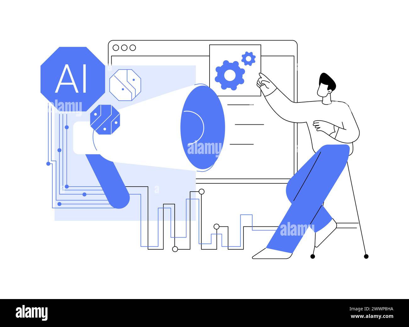 Ai Enhanced Marketing Campaigns Abstract Concept Vector Illustration