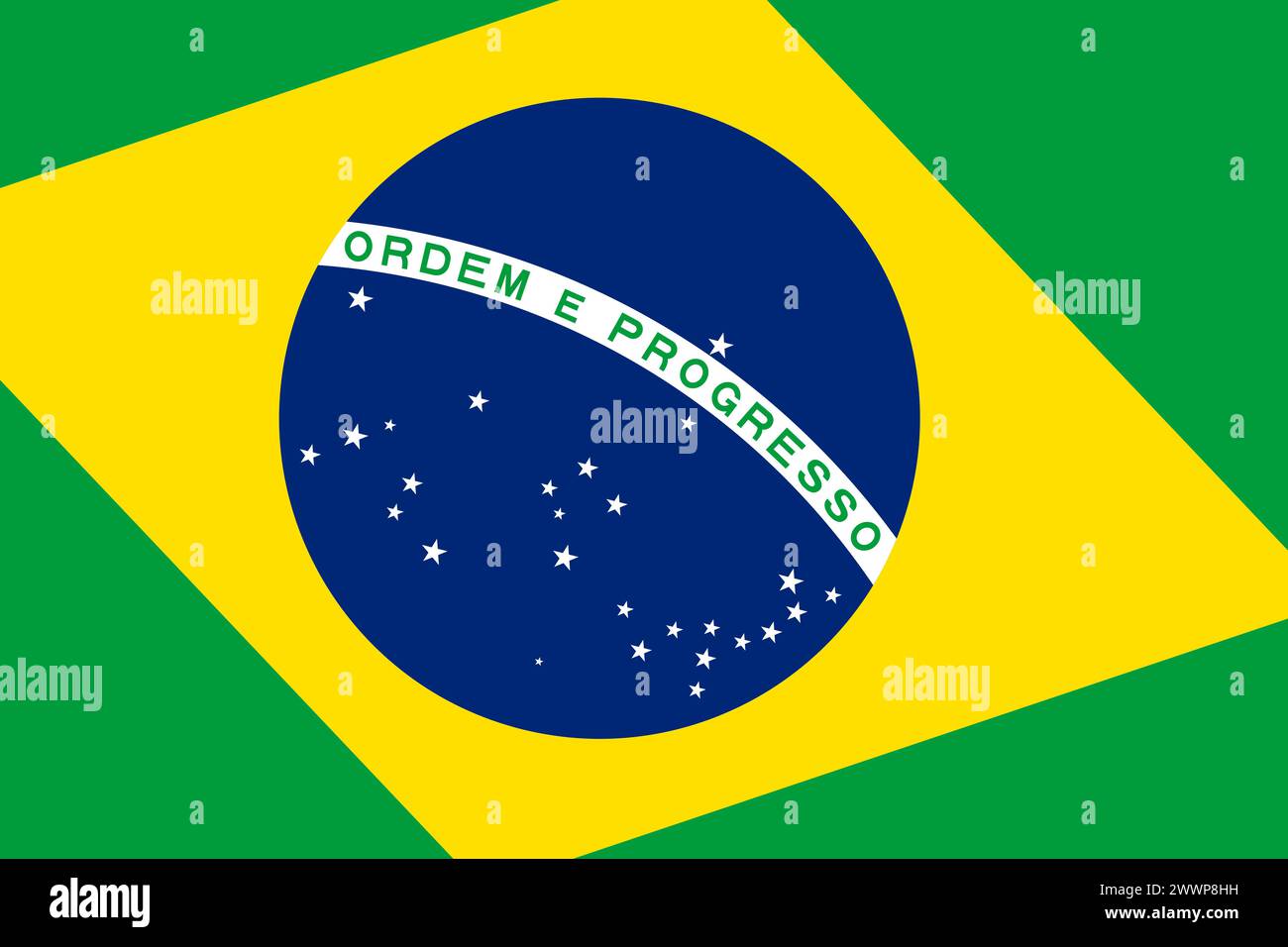 Brazil flag - rectangular cutout of rotated vector flag Stock Vector ...