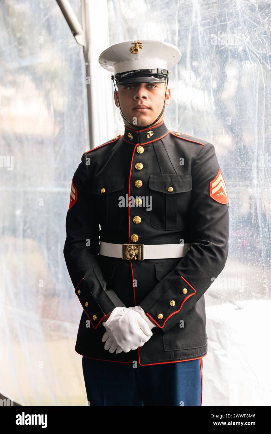 U.S. Marine Corps Cpl. Alexander Holmes, an air traffic controller with ...