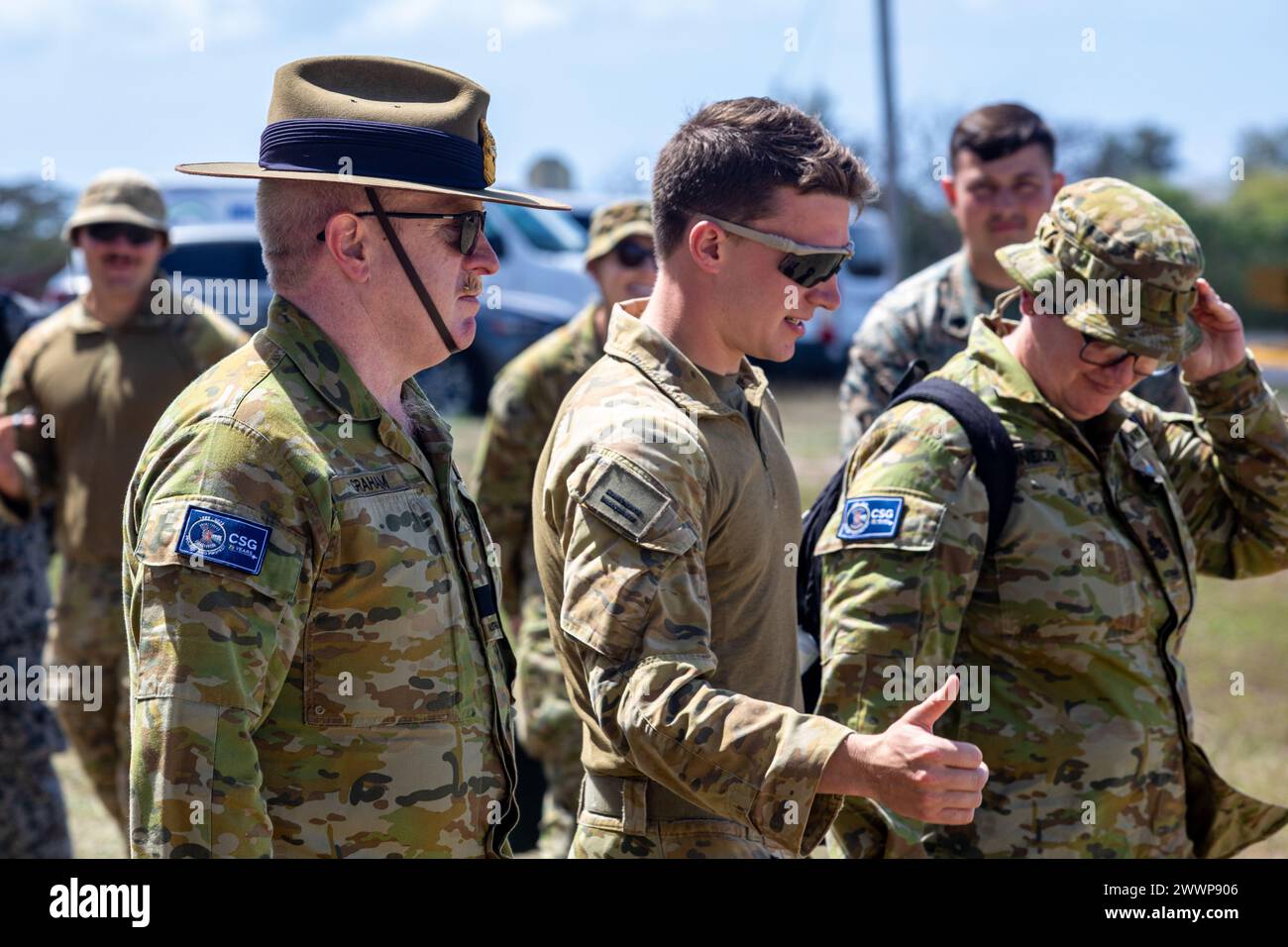 Royal Australian Air Force Commander Air Commodore Robert Graham, left ...