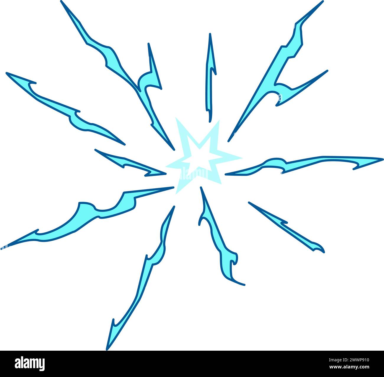 thunder impact vfx cartoon vector illustration Stock Vector Image & Art ...