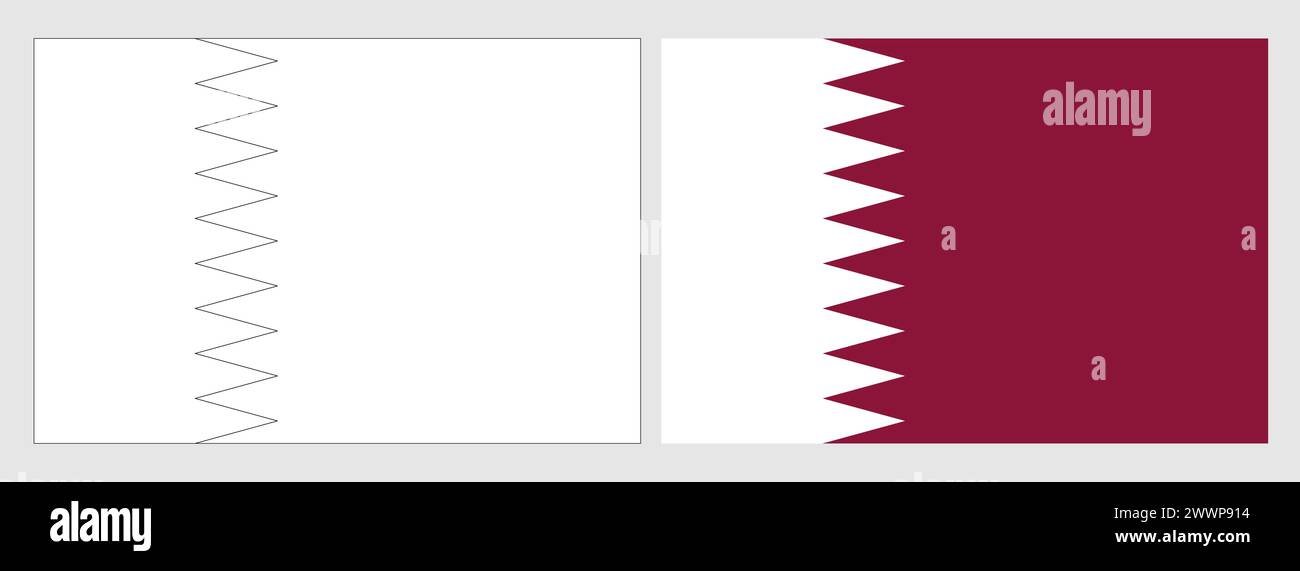 Coloring page qatar flag hi-res stock photography and images - Alamy
