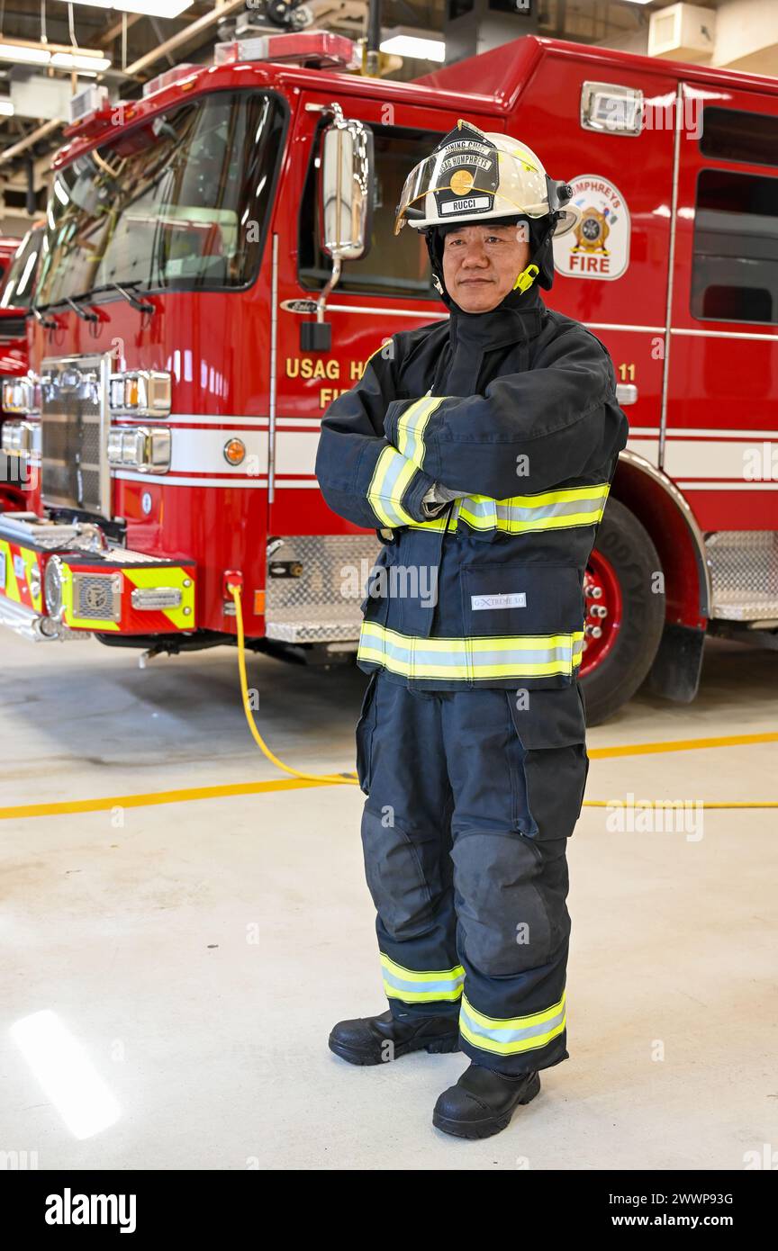 Hungpyo Rucci, the deputy fire chief of U.S. Army Garrison Humphreys ...
