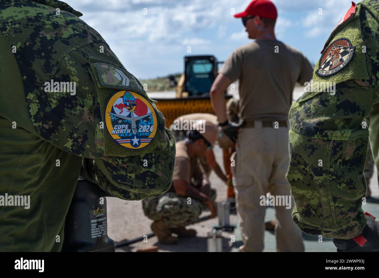 A Royal Canadian Air Force civil engineer wears a Cope North 24 patch ...