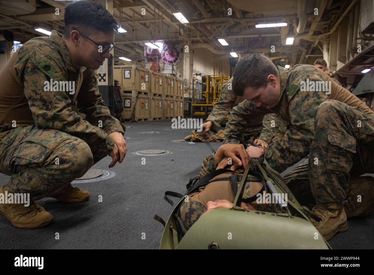 U.S. Marine Corps Staff Sgt. Angel Segovia, left, and Lance Cpl ...
