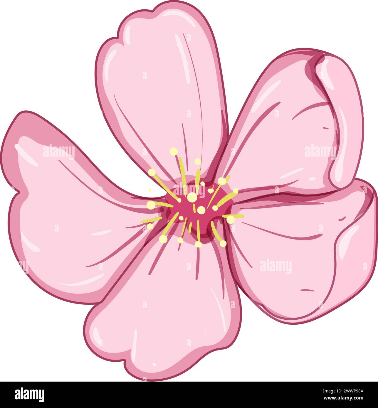 nature sakura cherry blossom cartoon vector illustration Stock Vector ...