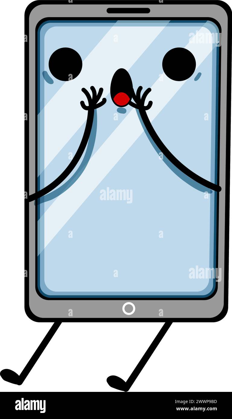 woman phone character cartoon vector illustration Stock Vector Image ...