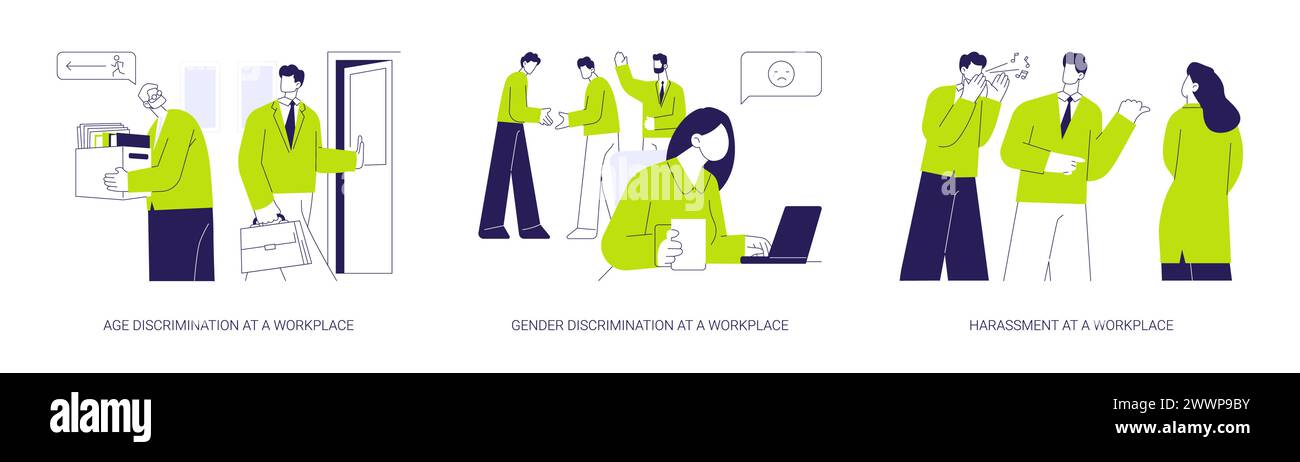 Inequality at workplace abstract concept vector illustrations Stock ...
