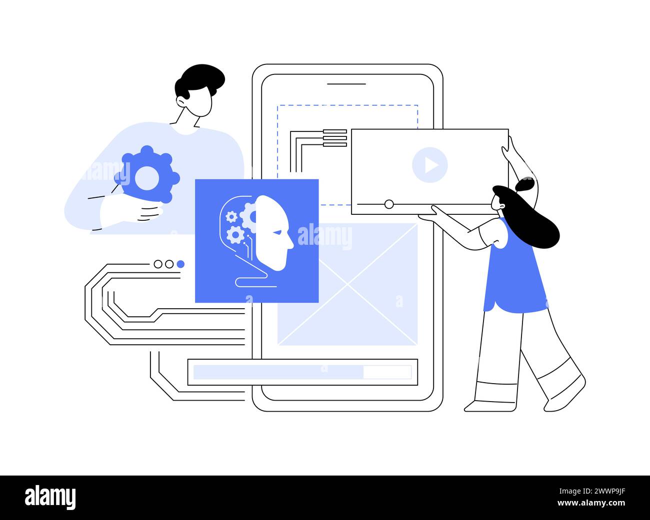 AI-Optimized Search and Navigation abstract concept vector illustration ...