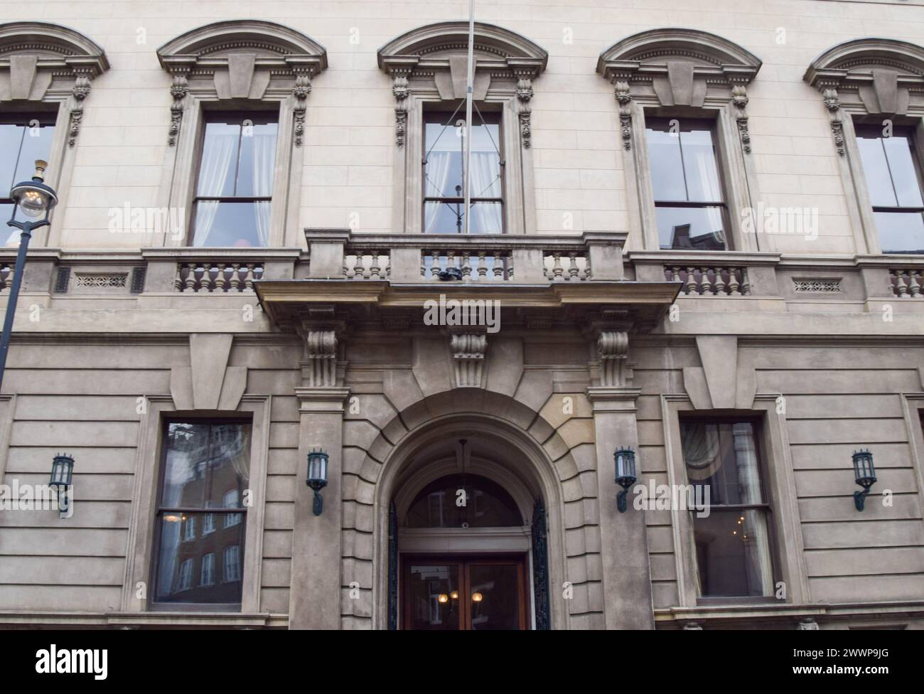 London, UK. 25th March 2024. Exterior view of the Garrick Club as ...