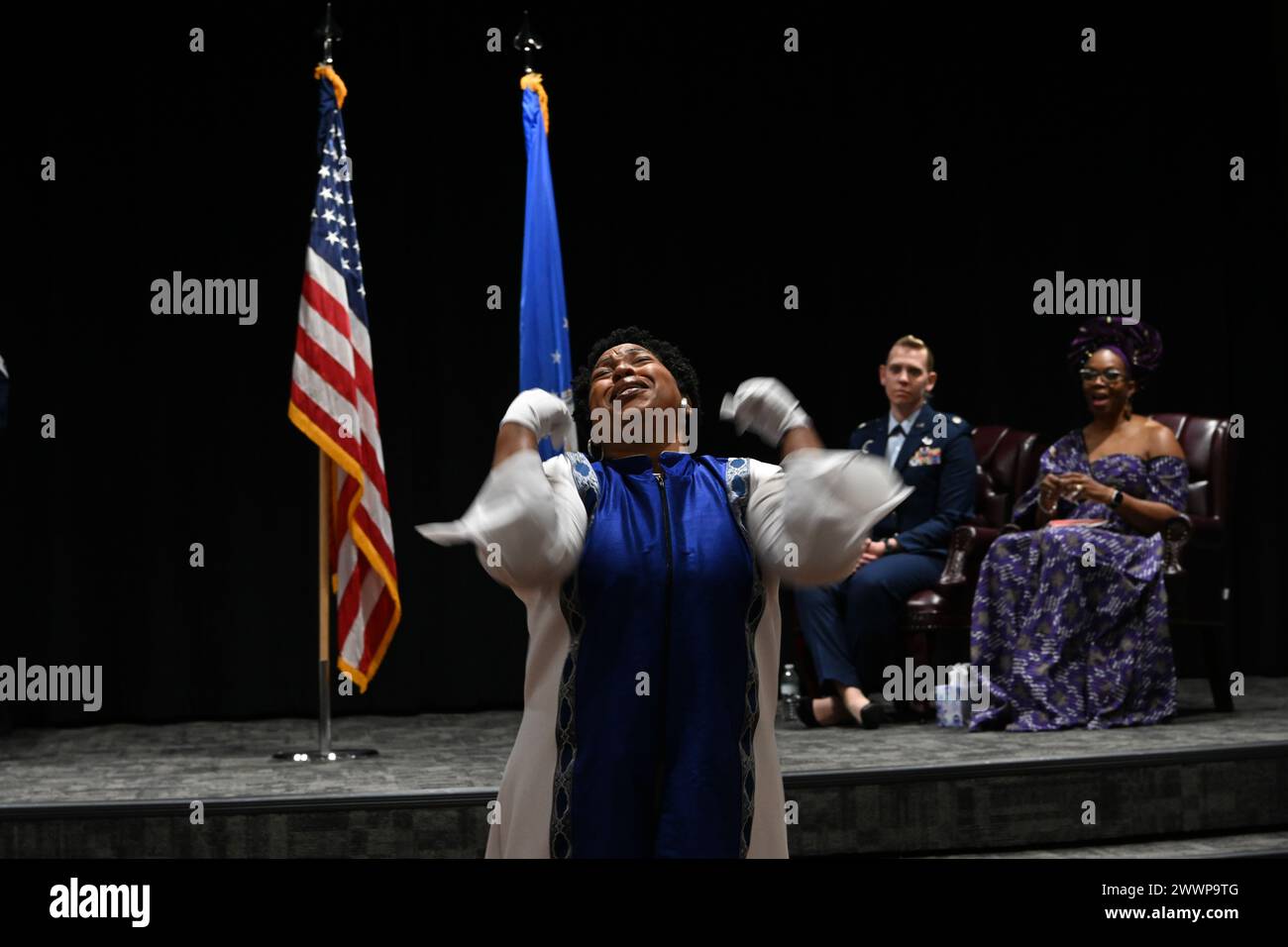 Sharmayne Overton performs a liturgical dance during Dr. Dora Mays ...