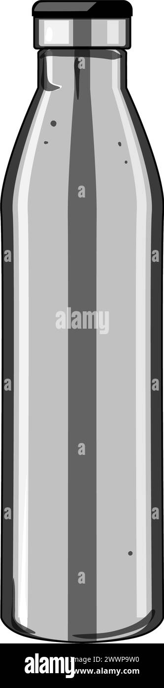 aluminum stainless bottle cartoon vector illustration Stock Vector ...