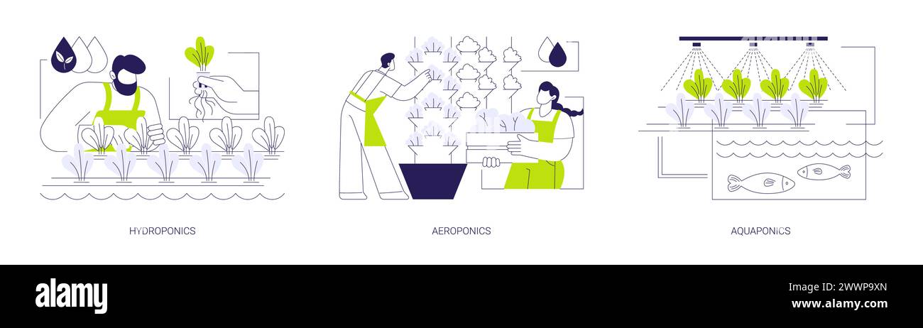 Vertical farming systems abstract concept vector illustrations Stock ...