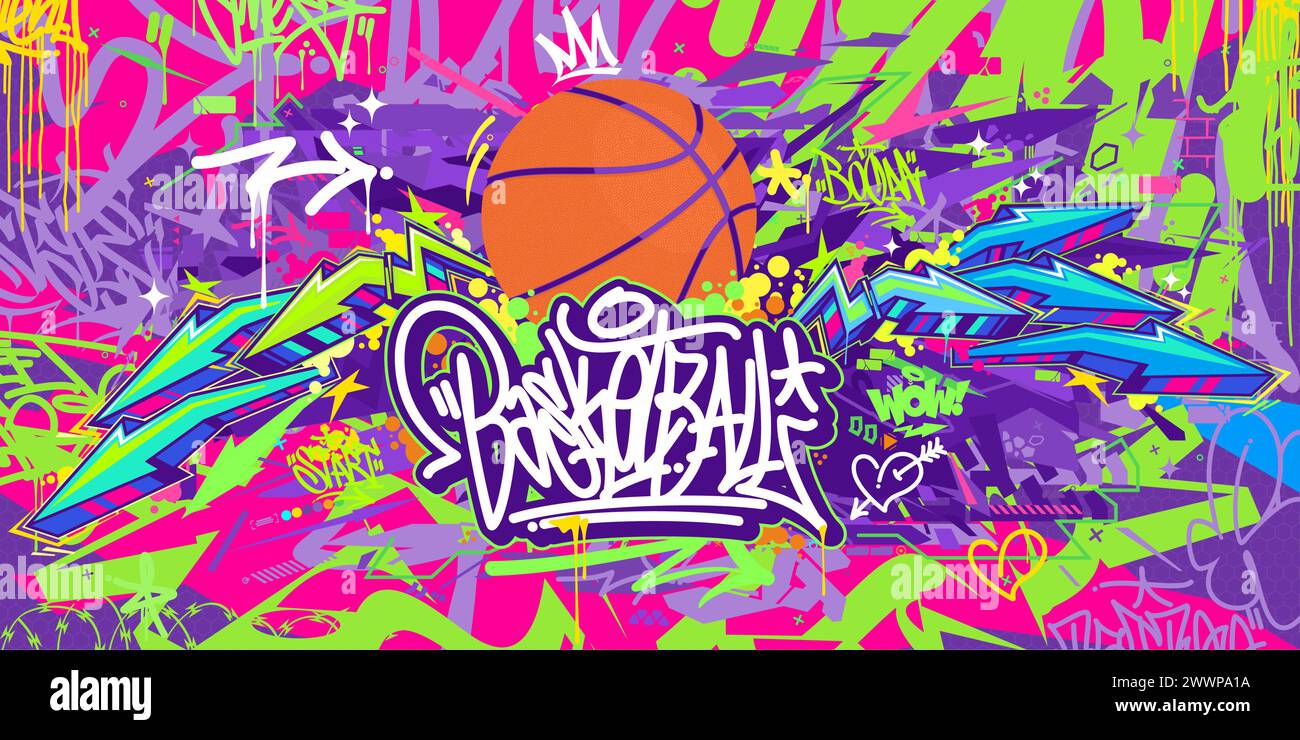 Abstract Hip Hop Urban Street Art Graffiti Style Streetball Or ...