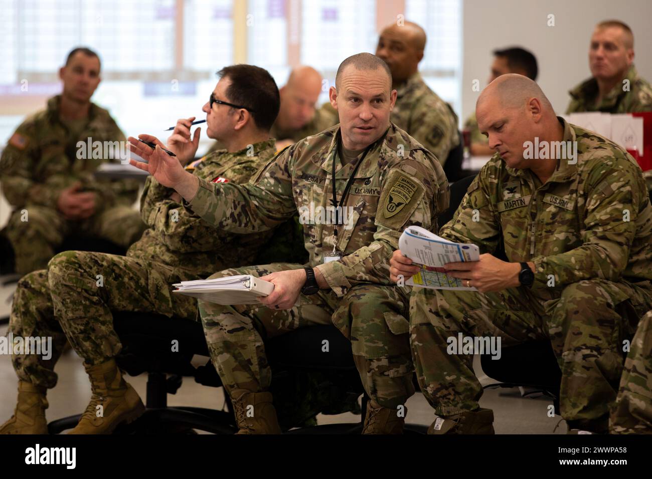 U.S. Army Col. Bryan Martin, Commander of 196th Infantry Brigade, and Col. Stewart Lindsay ...
