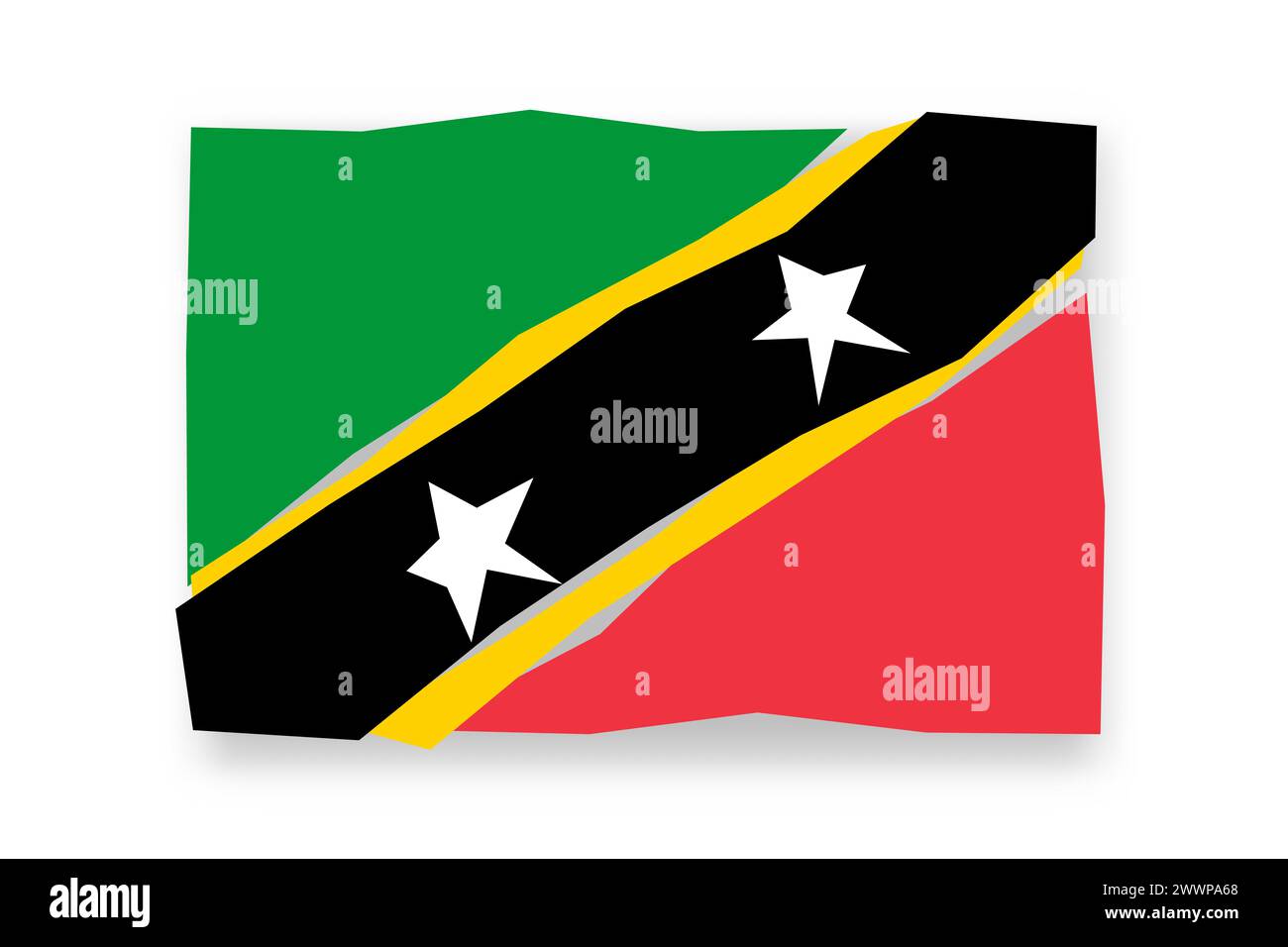 Saint Kitts and Nevis flag - stylish flag mosaic of colorful papercuts ...